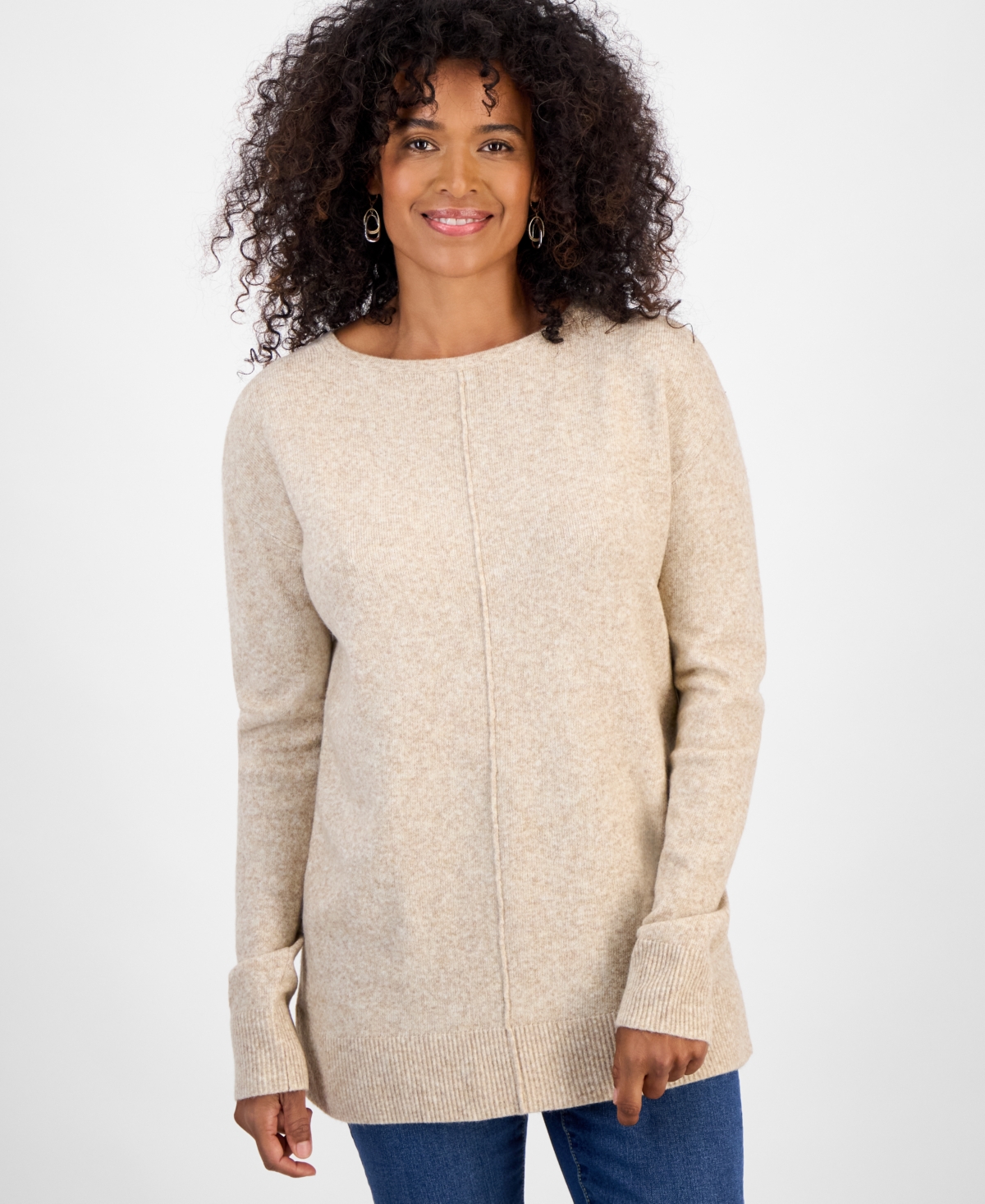 Click here for Style & Co Petite Seam-Front Boat-Neck Sweater  Ma... prices