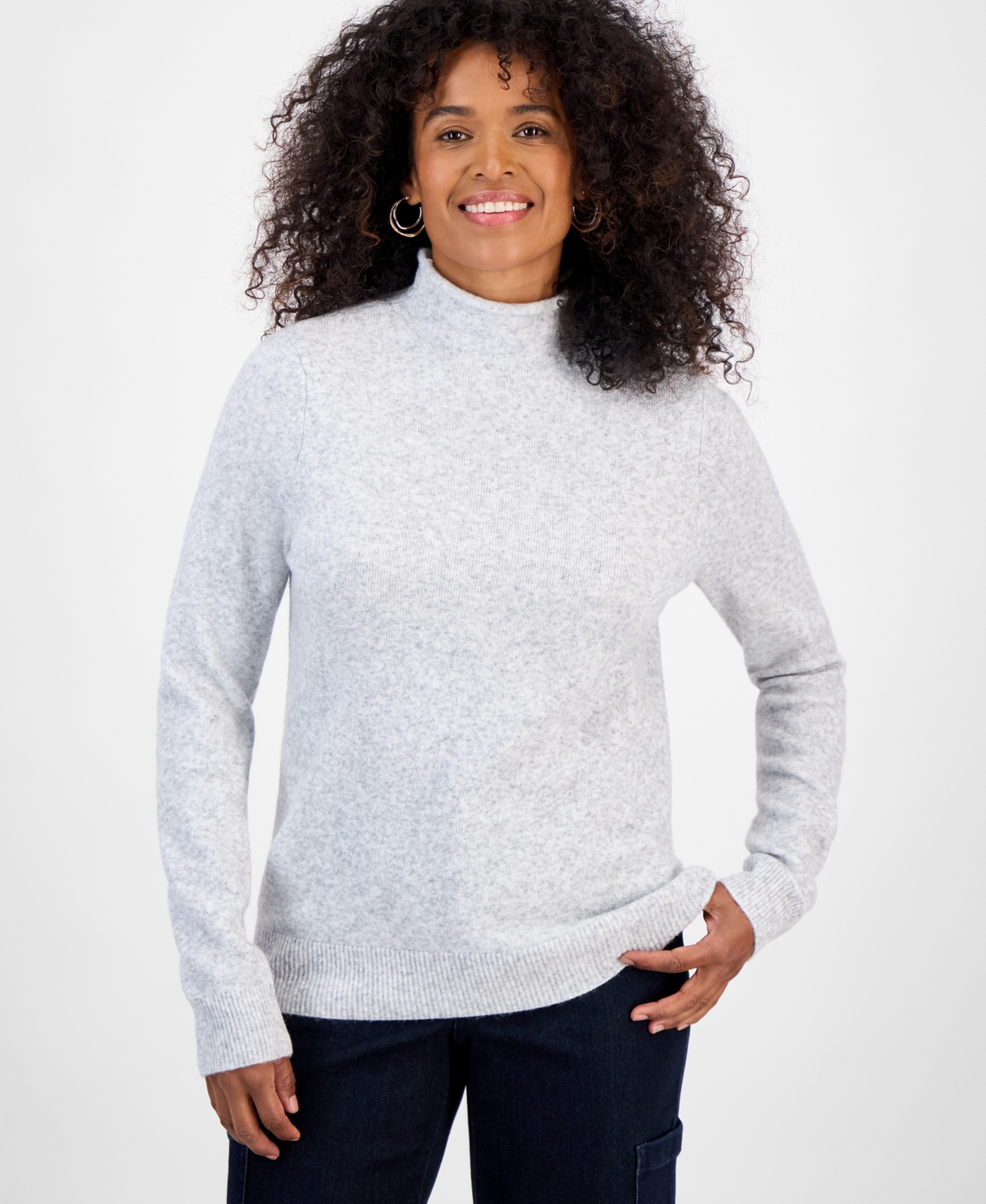 Click here for Style & Co Womens Mock-Neck Sweater  Macys Exclusi... prices