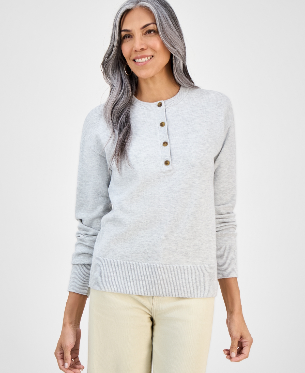 Click here for Style & Co Womens Henley Sweater  Macys Exclusive... prices