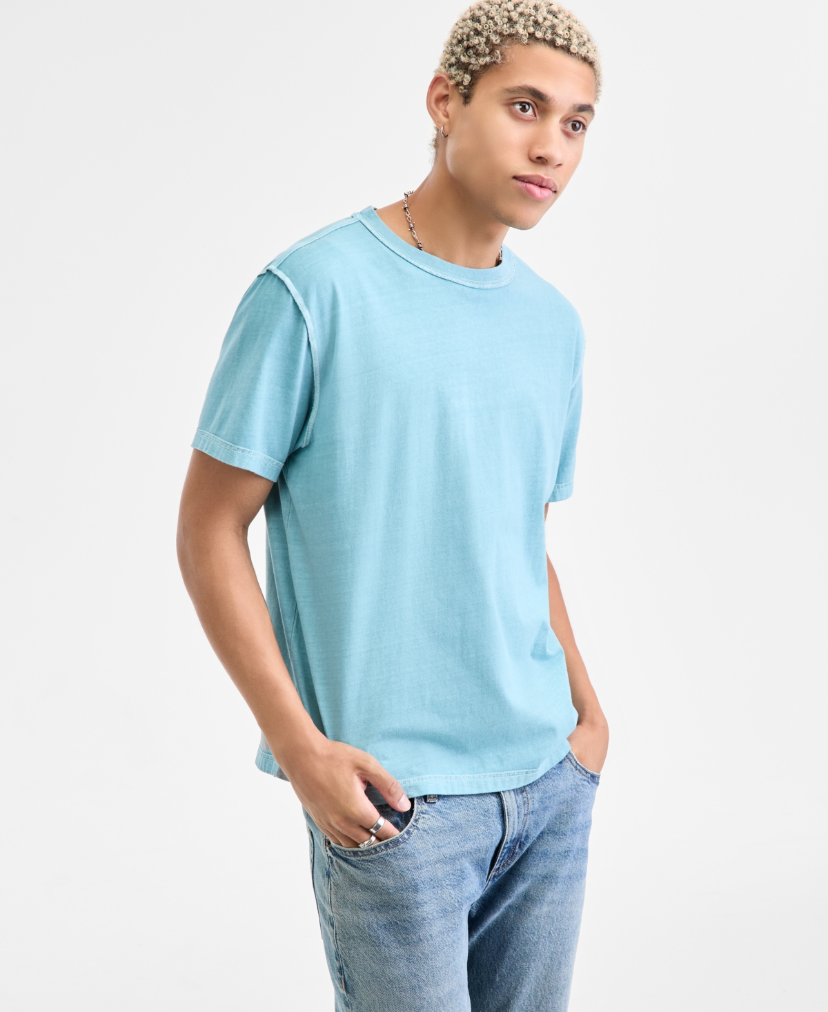 Click here for Sun + Stone Mens Inside Out Regular-Fit T-Shirt  E... prices