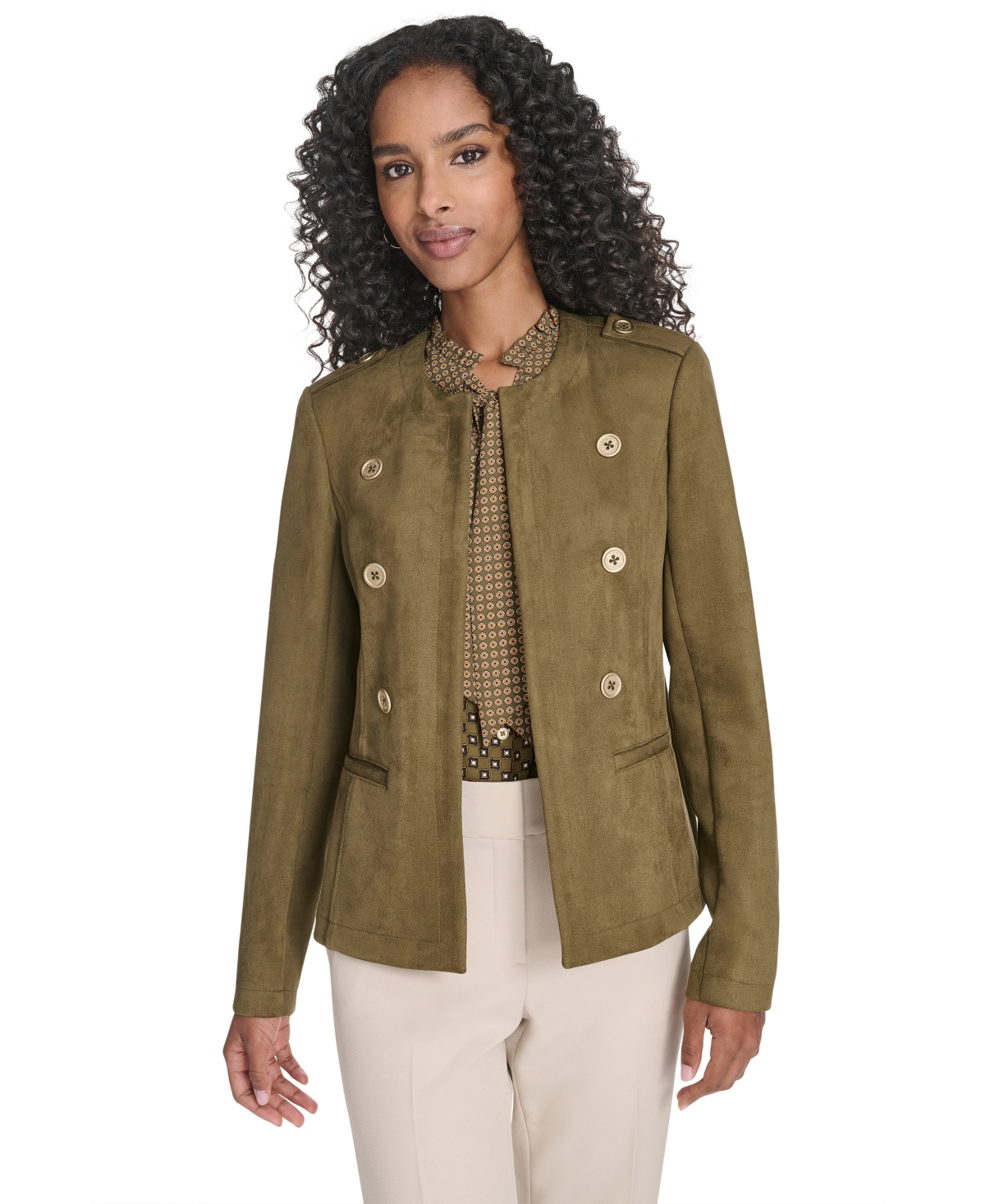 Click here for Tommy Hilfiger Womens Scuba Suede Long Sleeve Jack... prices