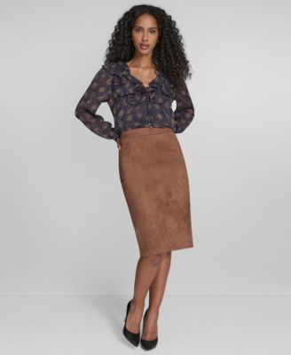 Click here for Tommy Hilfiger Womens Posy Ruffle Long Sleeve Blou... prices