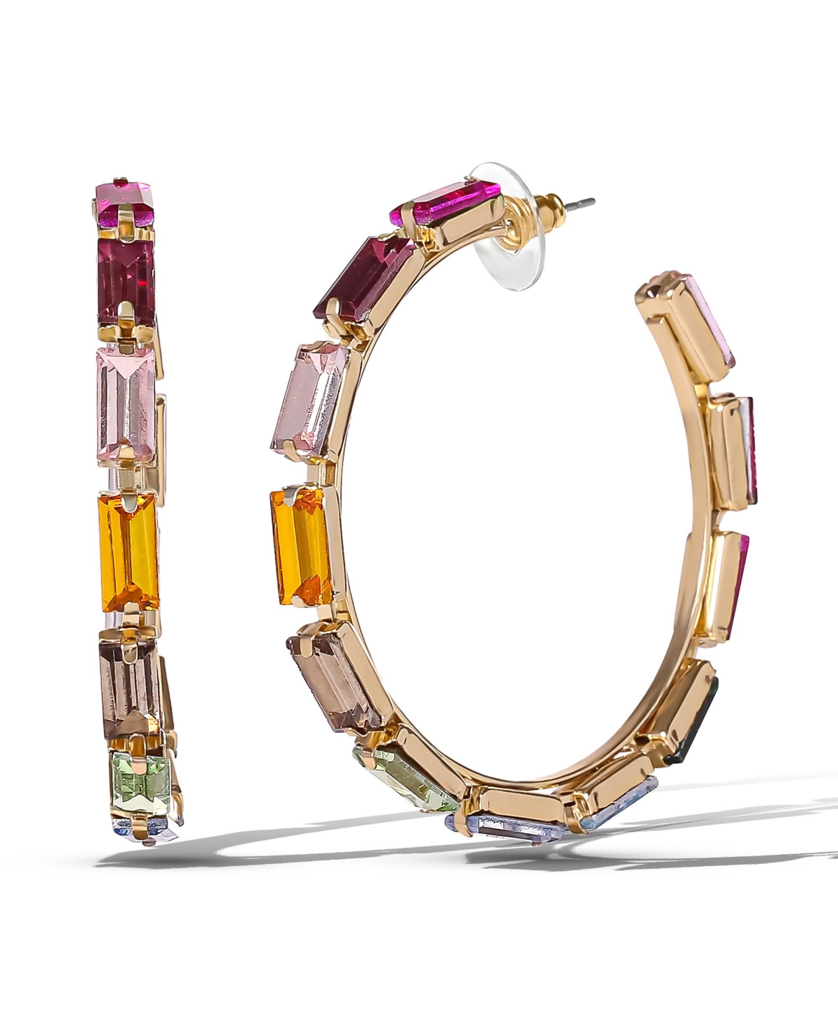 Click here for Jessica Simpson Multicolor Gemstone Hoop Earrings... prices