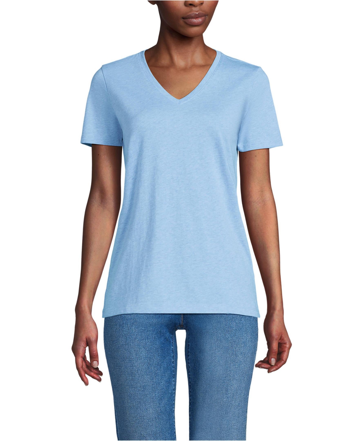 Click here for Lands End Womens Relaxed Supima Cotton V-Neck T-Sh... prices