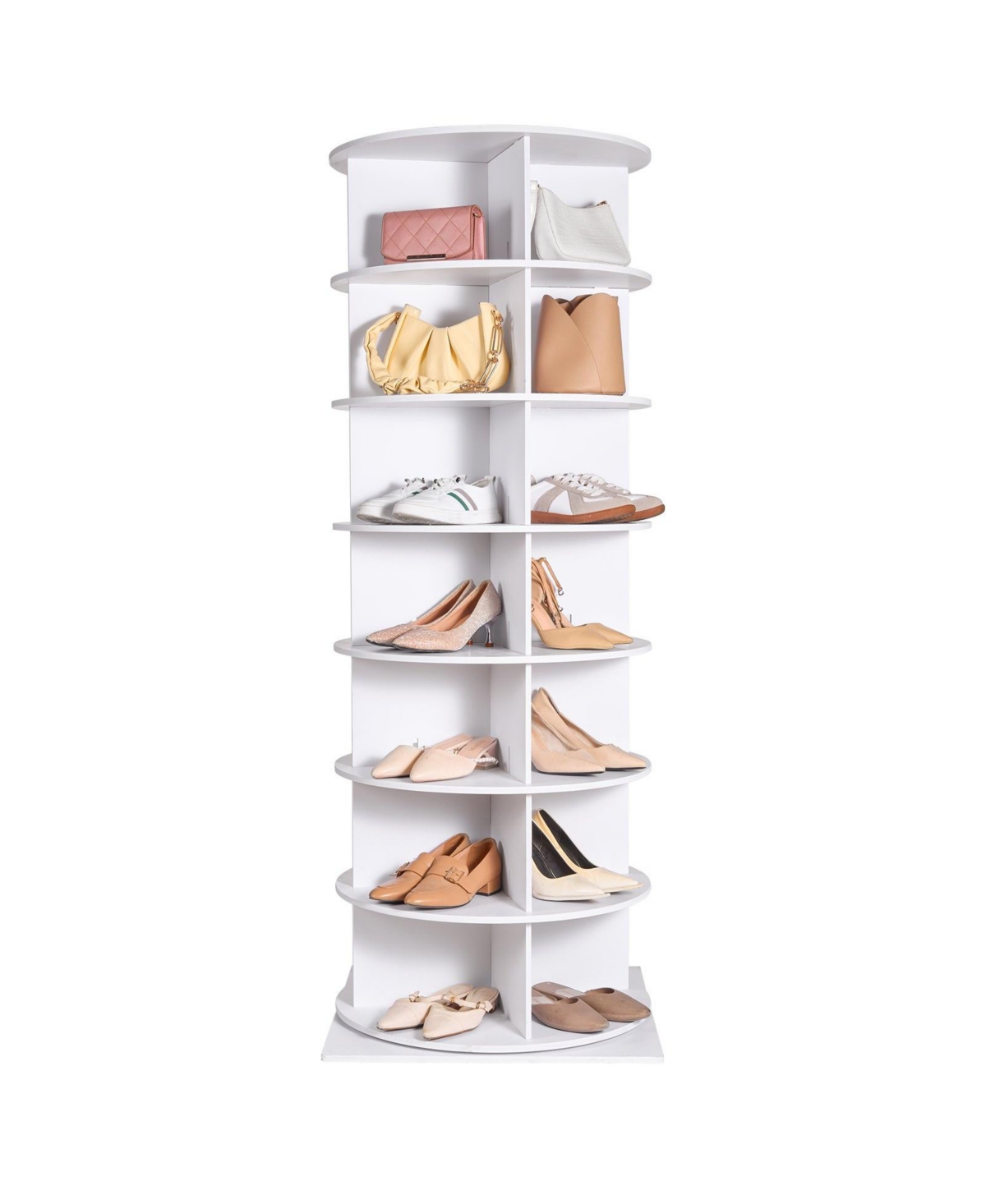 Click here for Slickblue 7-Tier Rotating Shoe Rack Tower with Bas... prices