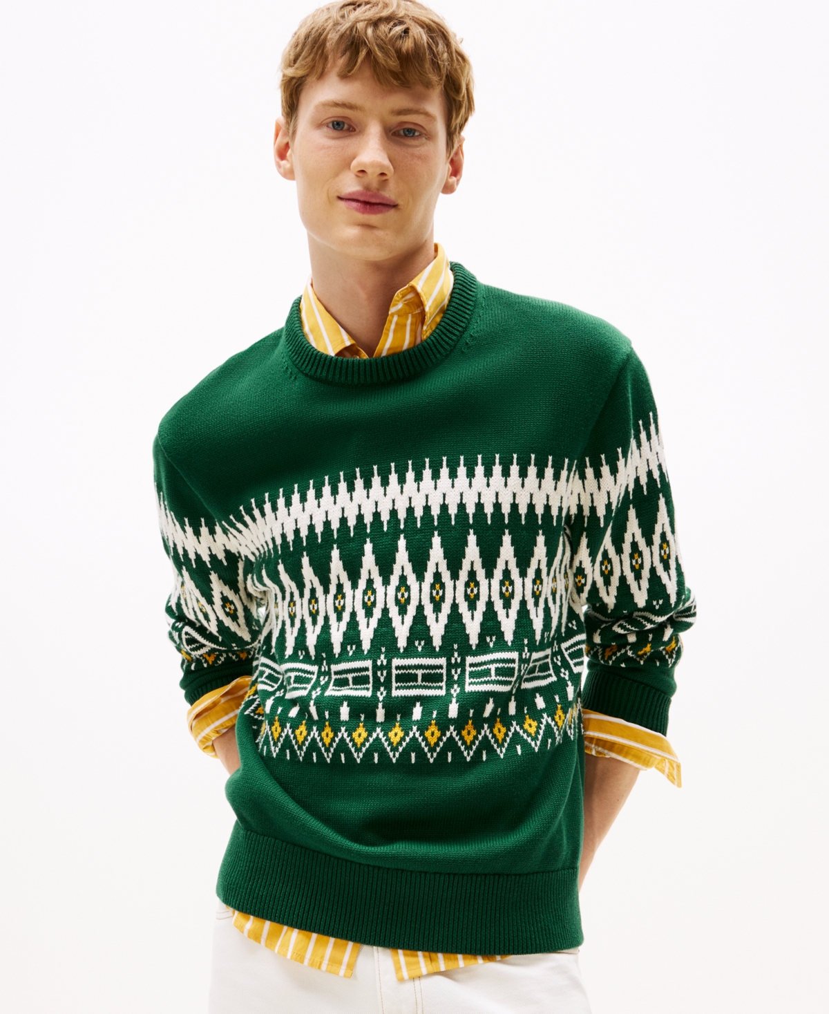 Click here for Tommy Hilfiger Mens Fair Isle Crewneck Sweater - O... prices