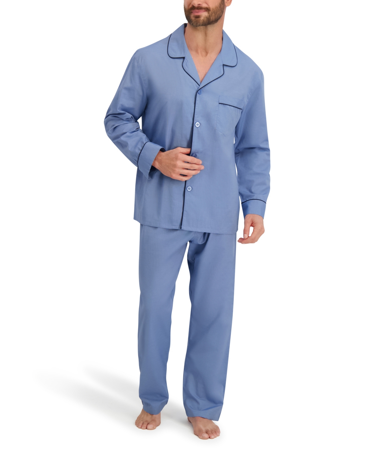 Click here for Hanes Mens Woven Button Down Pajama Sleep Set - Cl... prices