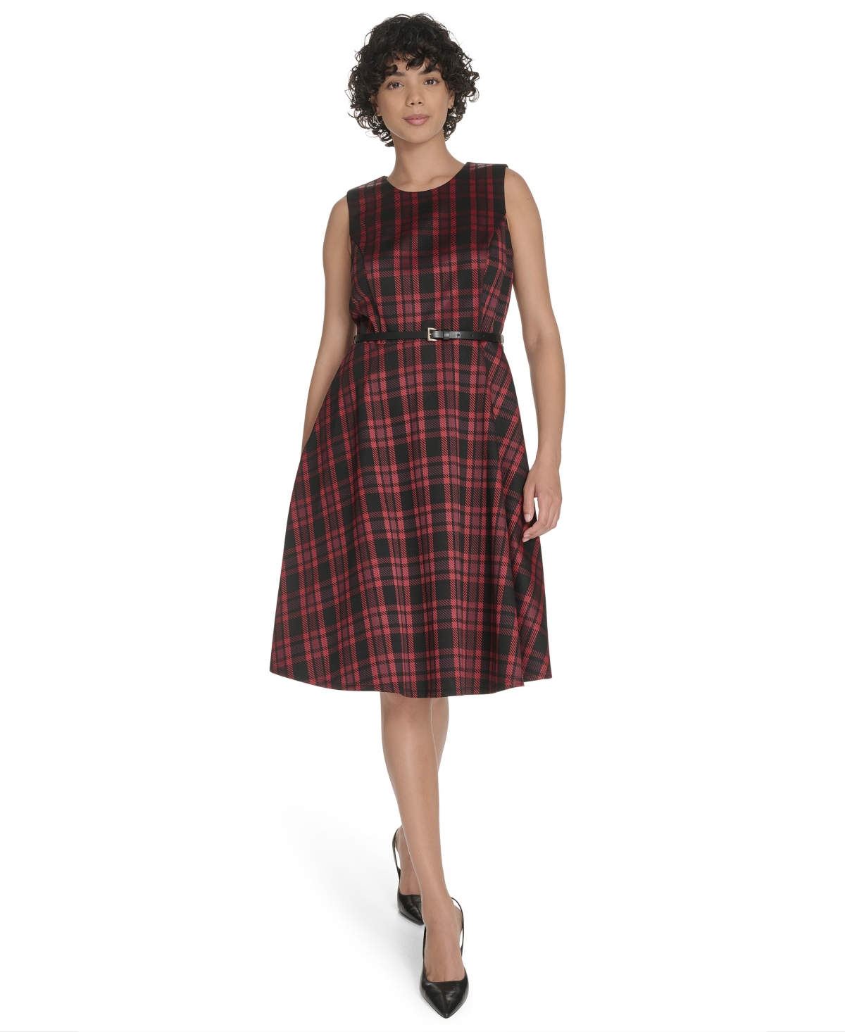 Click here for Tommy Hilfiger Womens Sleeveless Plaid Pattern Dre... prices