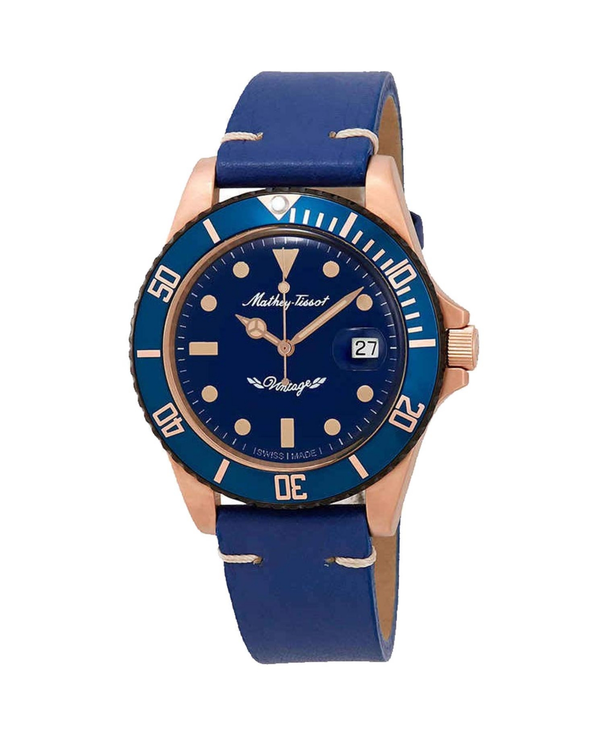 Click here for Mathey Tissot Mens Vintage Bronze Blue Dial Watch... prices