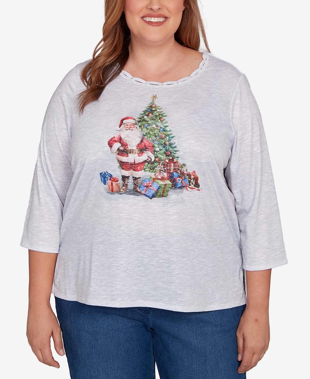 Click here for Alfred Dunner Plus Size Classic Santa and Tree Pri... prices