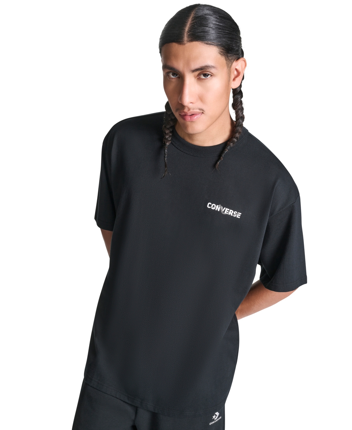 Click here for Converse Mens Loose Fit Active Graphic T-Shirt - B... prices