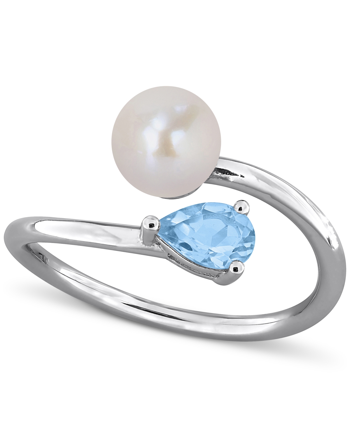 Click here for Cultured Freshwater Pearl (6mm) & Blue Topaz (3/8... prices