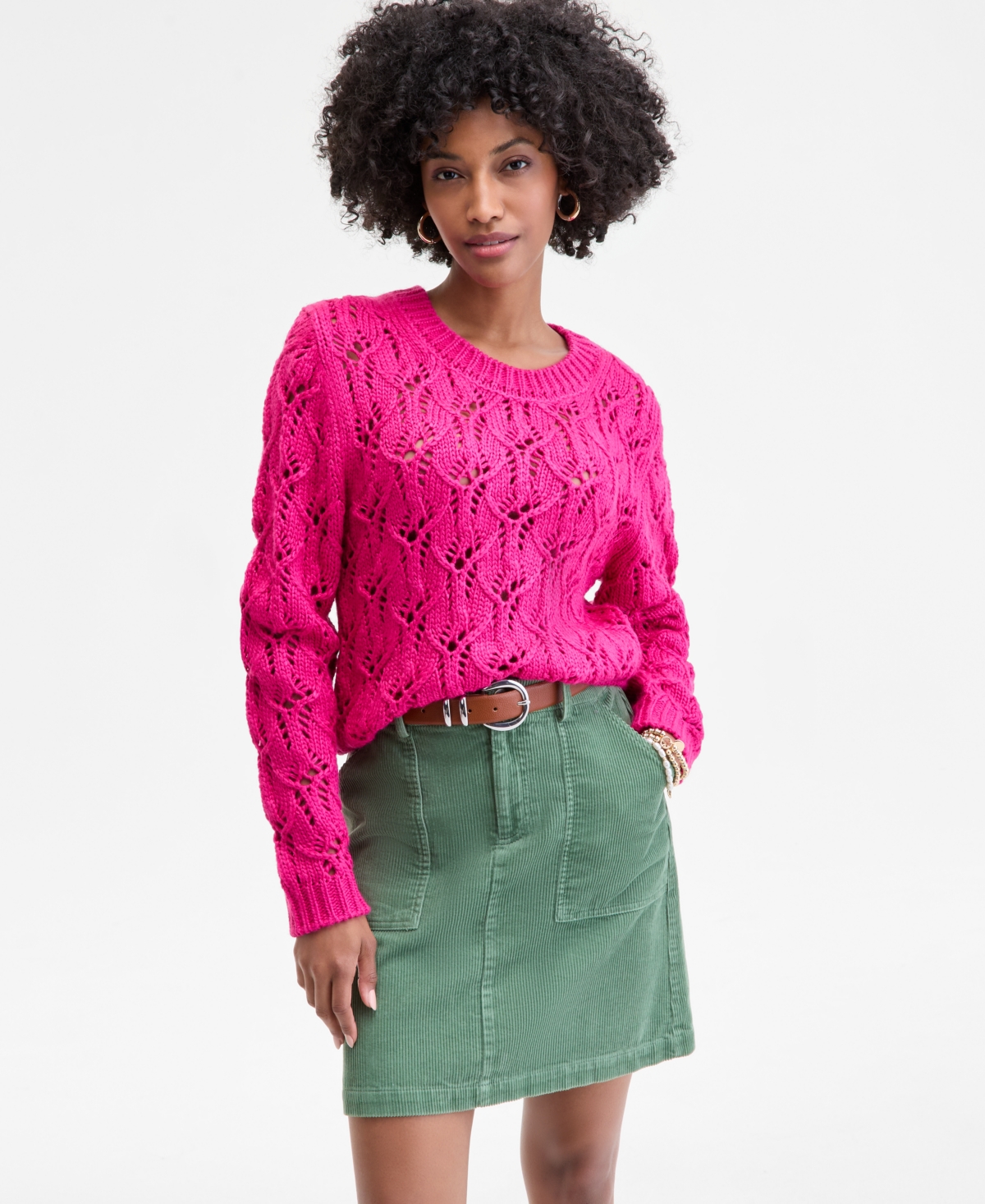 Click here for On 34th Womens Open-Stitch Crewneck Sweater  Macys... prices