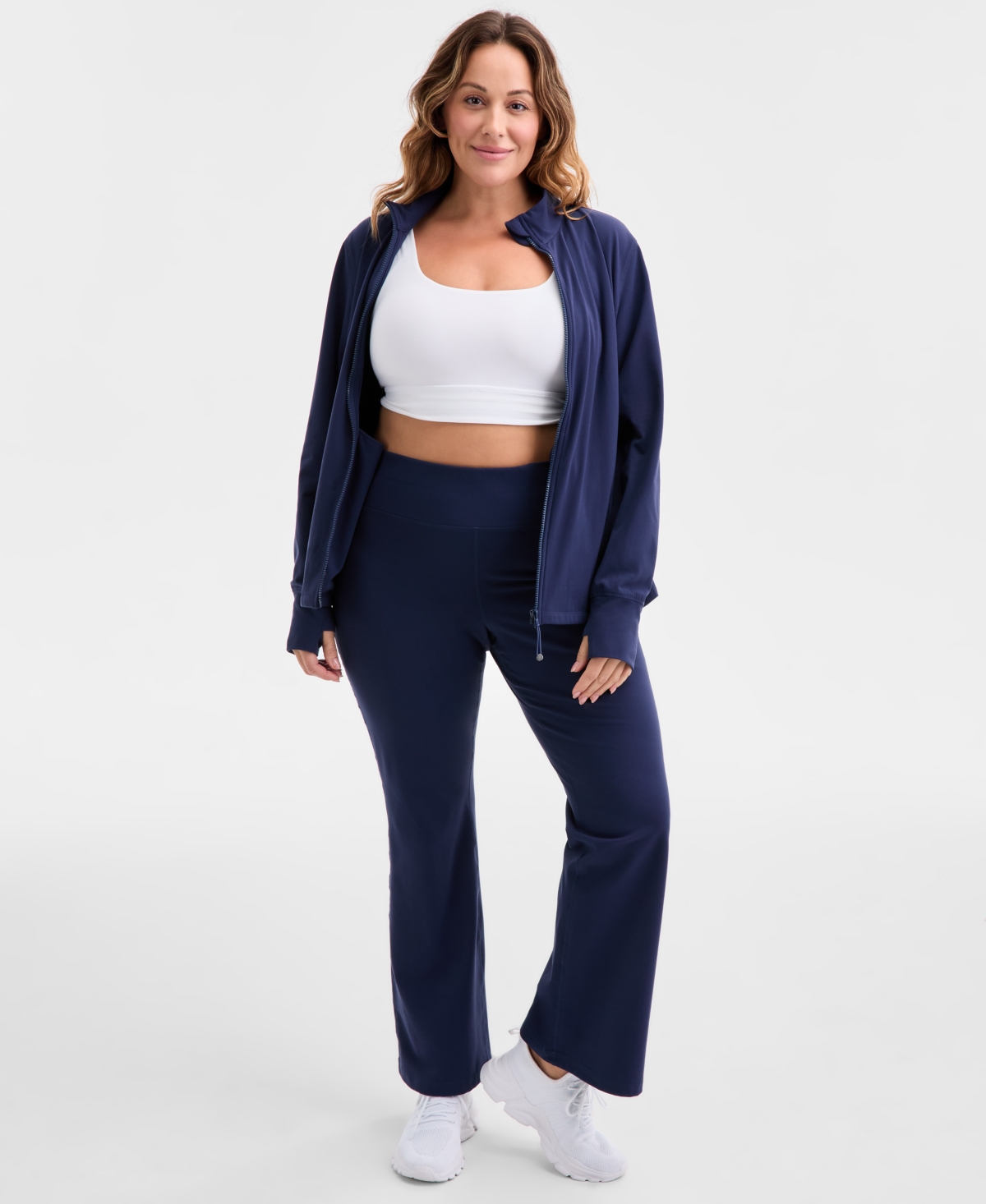 Click here for Id Ideology Plus Size High Rise Flared Leggings  C... prices