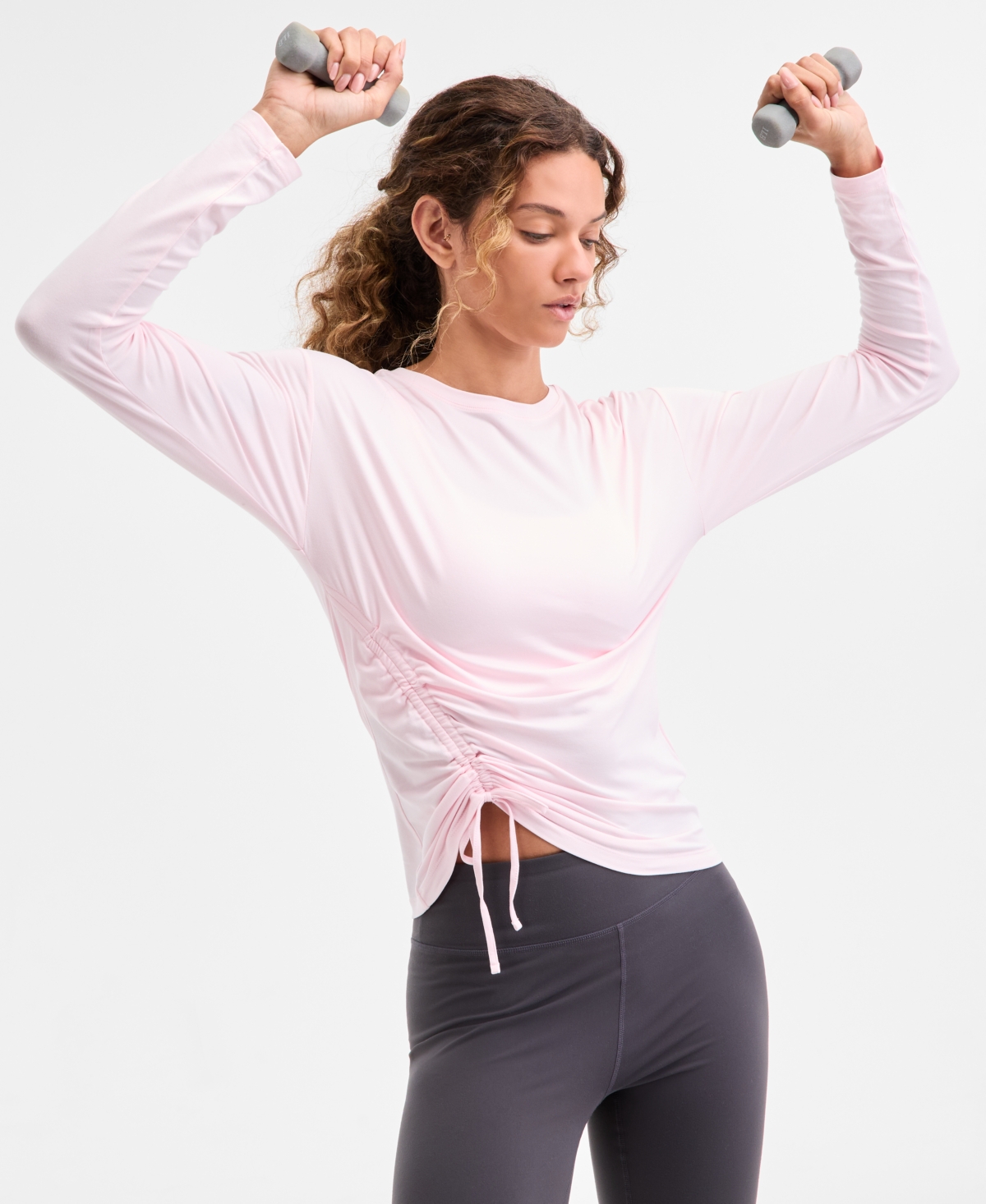 Click here for Id Ideology Womens Relaxed Side-Ruched Top  Macys... prices