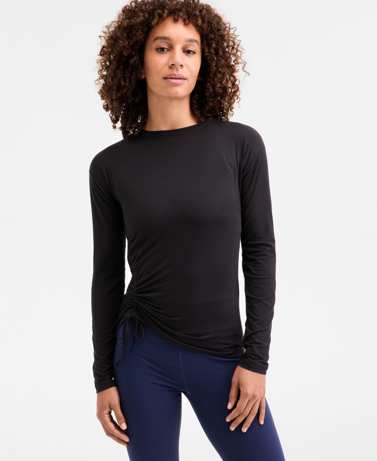 Click here for Id Ideology Womens Relaxed Side-Ruched Top  Macys... prices