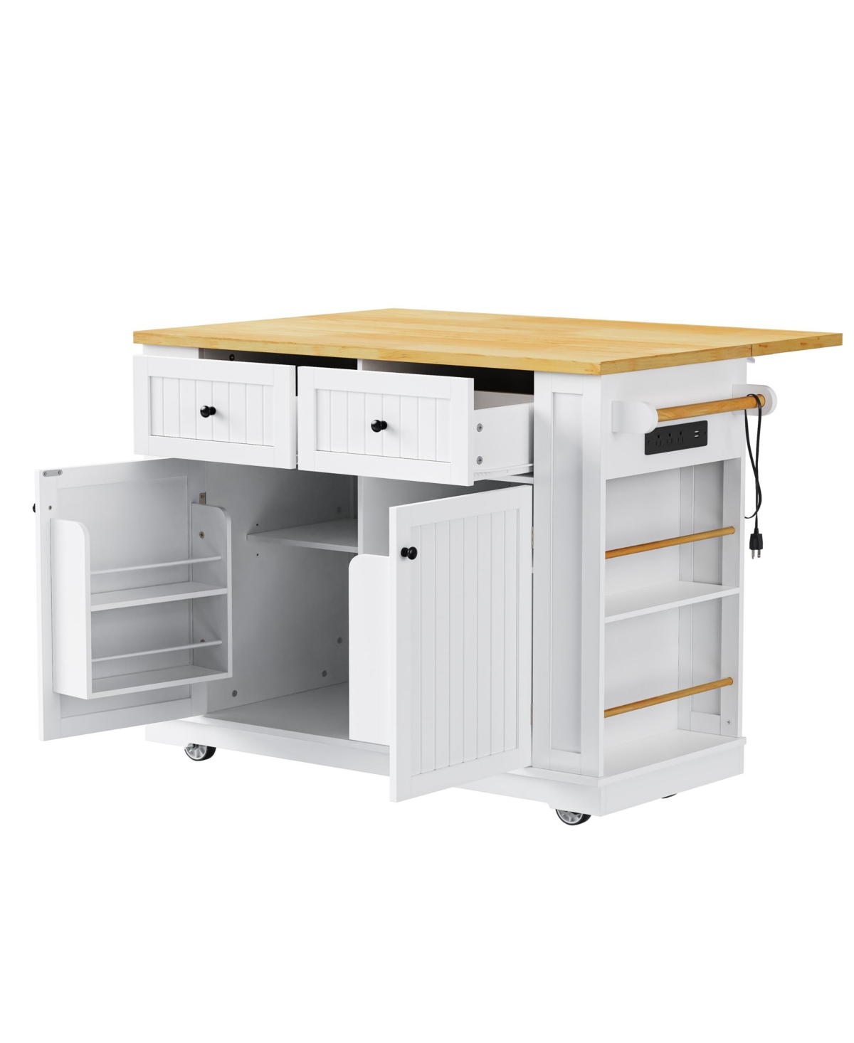 Click here for Casainc 48 Rolling Kitchen Island with Drop Leaf... prices