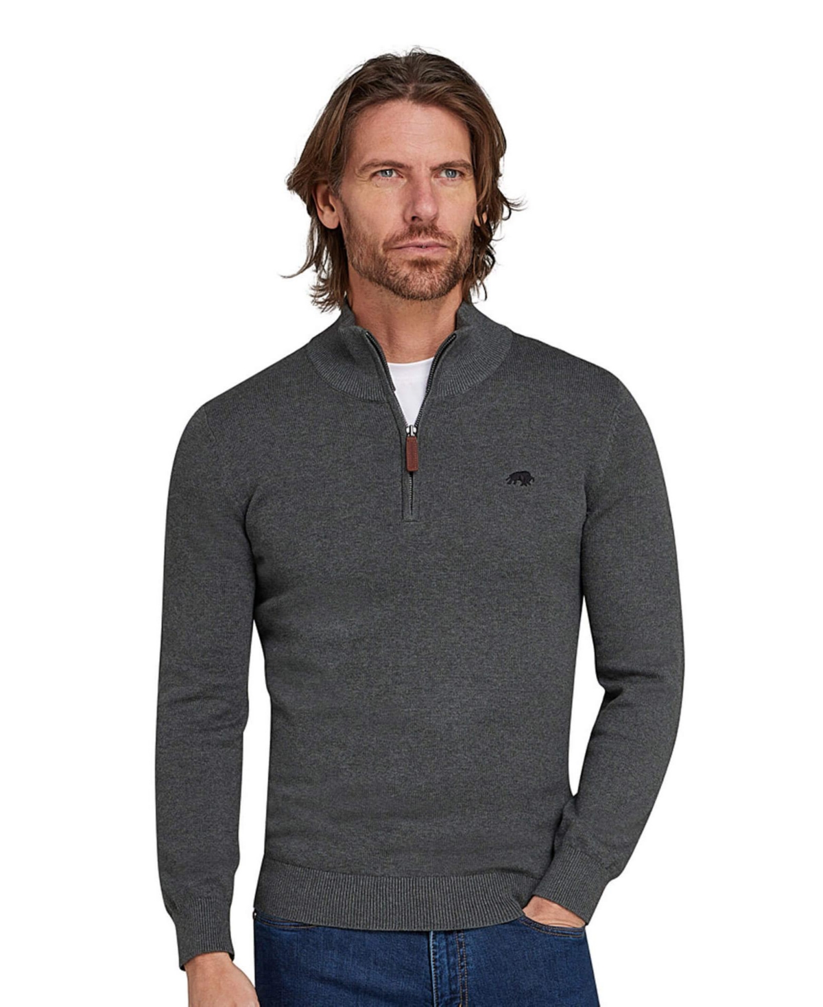 Click here for Raging Bull Mens Quarter Zip Cotton/Cashmere Knit... prices