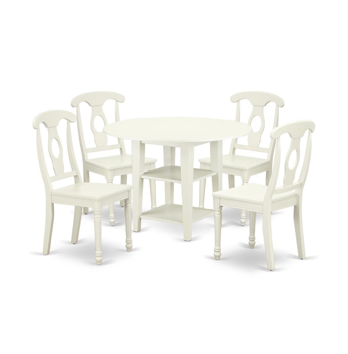 Click here for East West Furniture Dining Room Set Linen White -... prices