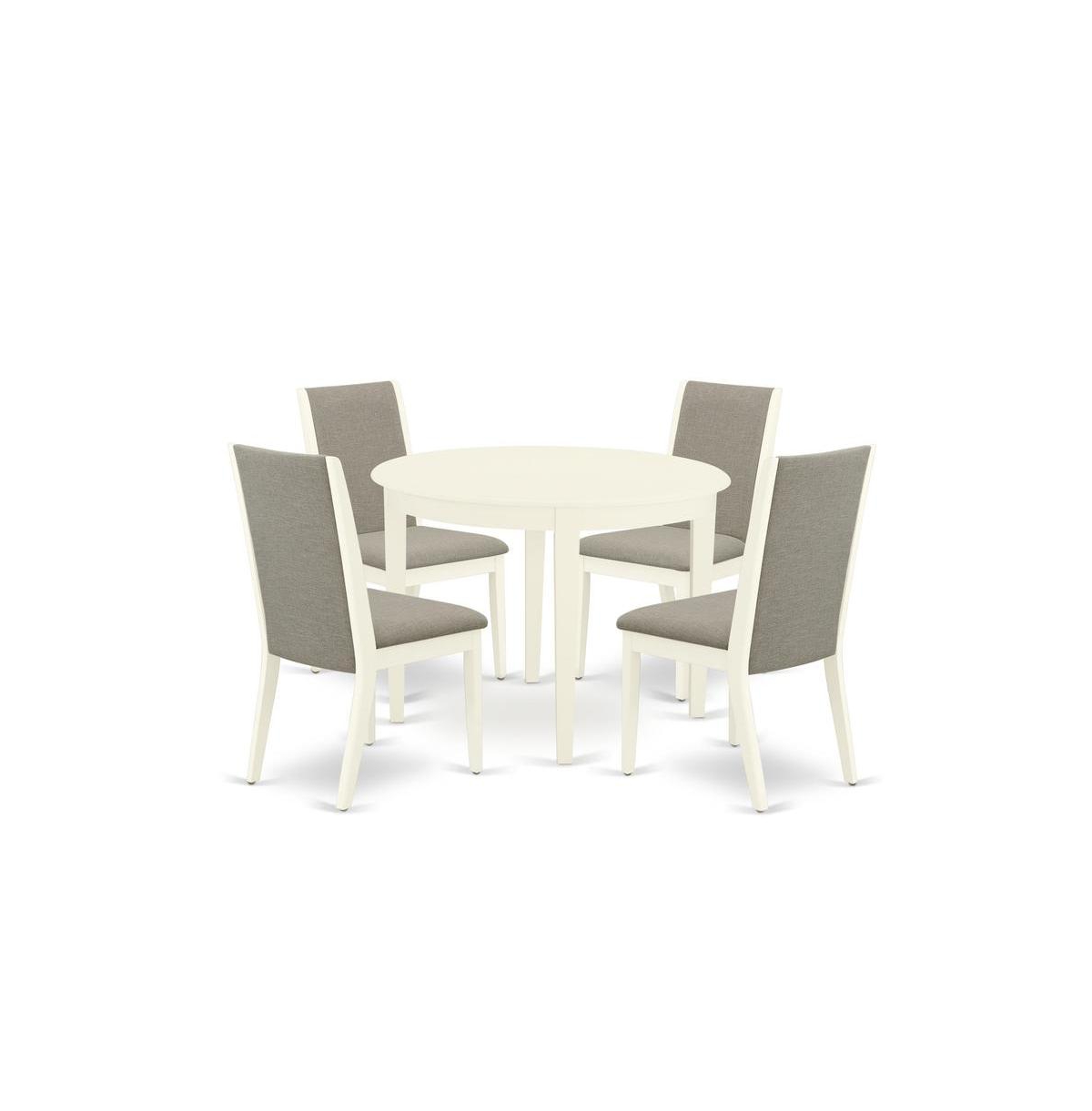 Click here for East West Furniture Dining Room Set Linen White -... prices