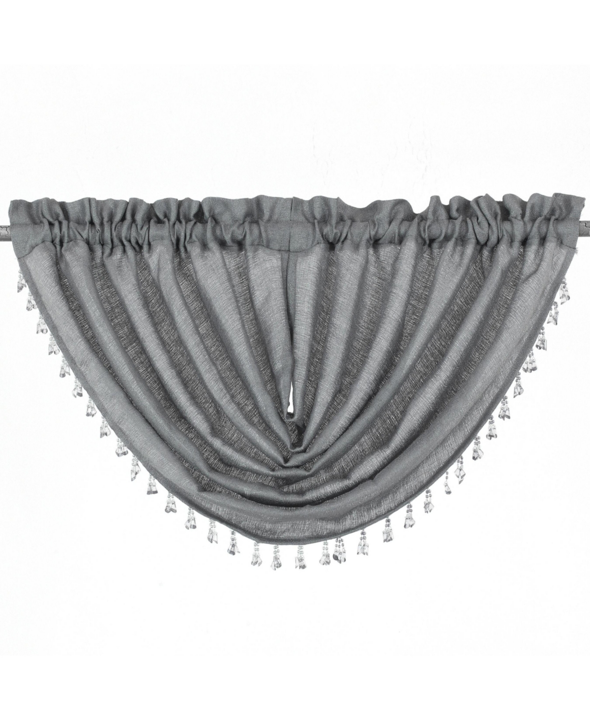 Kate Aurora Living Textured Crepe Sheer Single Window Curtain Treatments And Valances - Gray
