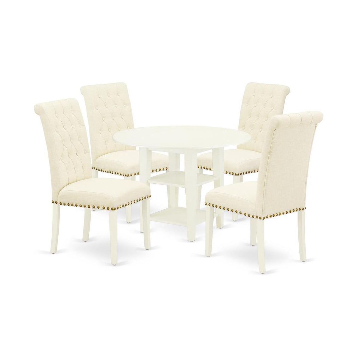 Click here for East West Furniture Dining Room Set Linen White -... prices
