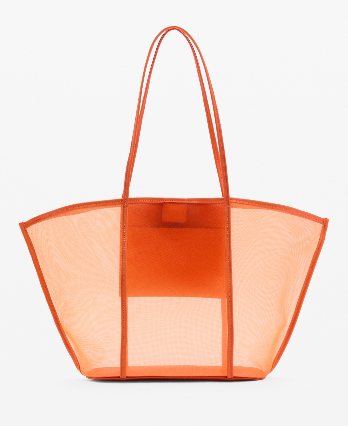 Mango Womens Semi-Transparent Shopper Bag - Orange