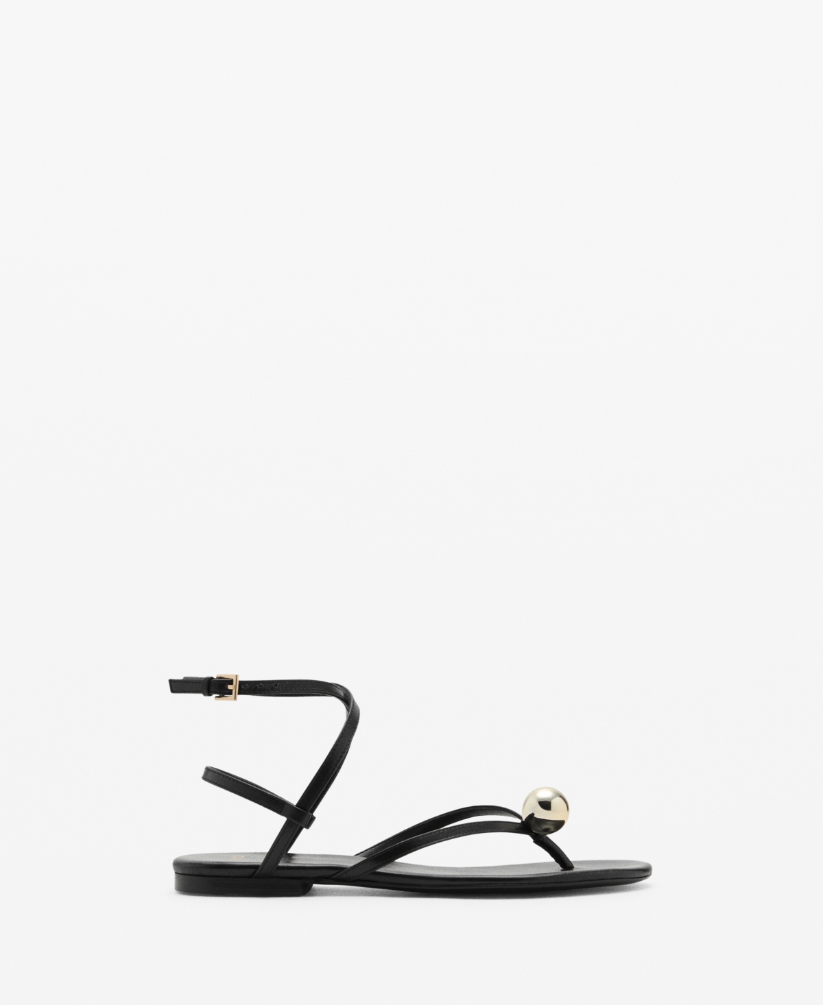 Click here for Mango Womens Metallic Detail Leather Strap Sandals... prices