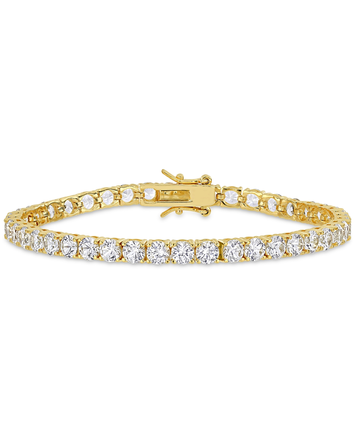 Click here for Lab Grown White Sapphire Tennis Bracelet ( 4-1/4 c... prices
