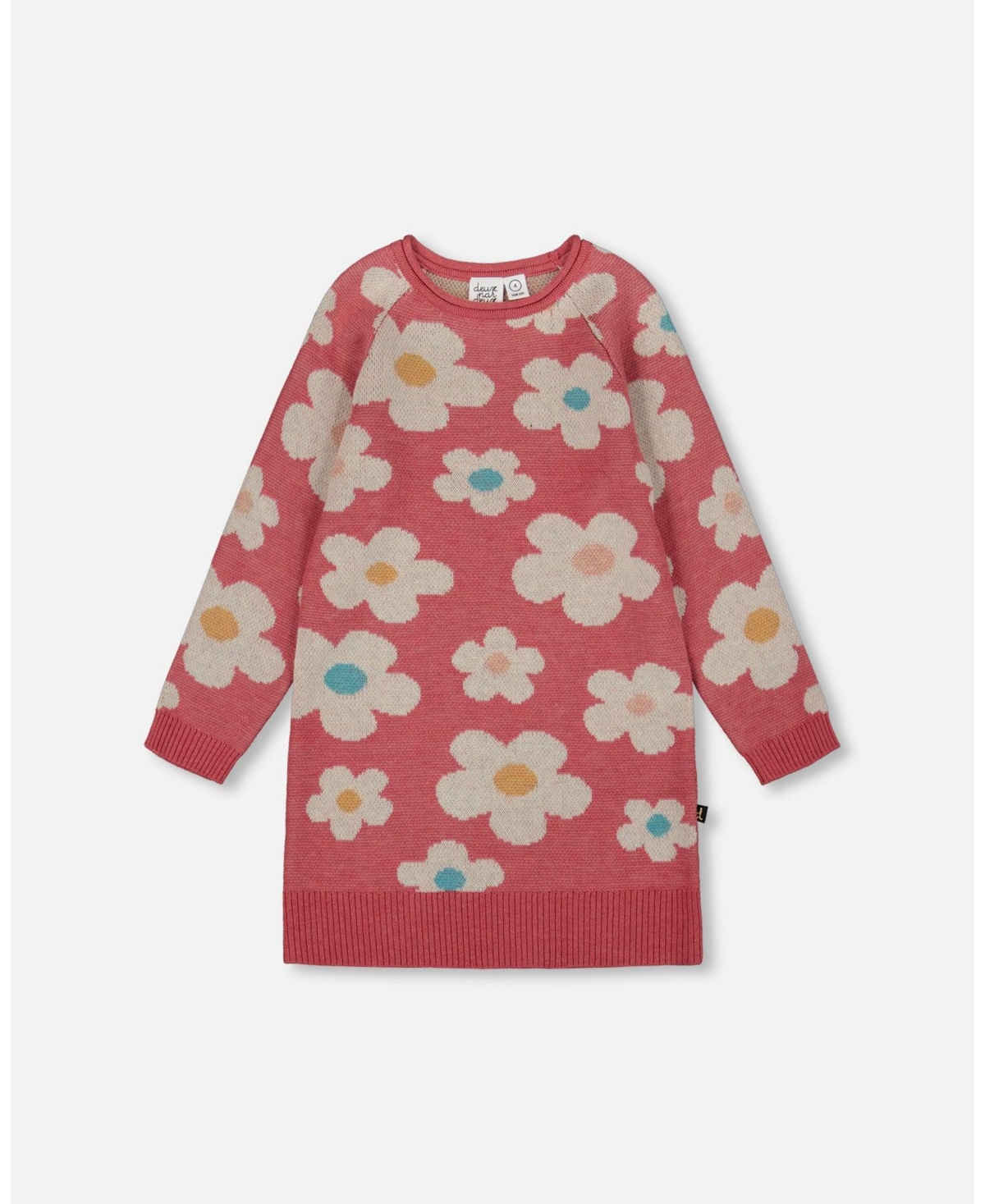 Click here for Deux par Deux Girl Knitted Dress with Flower Jacqu... prices