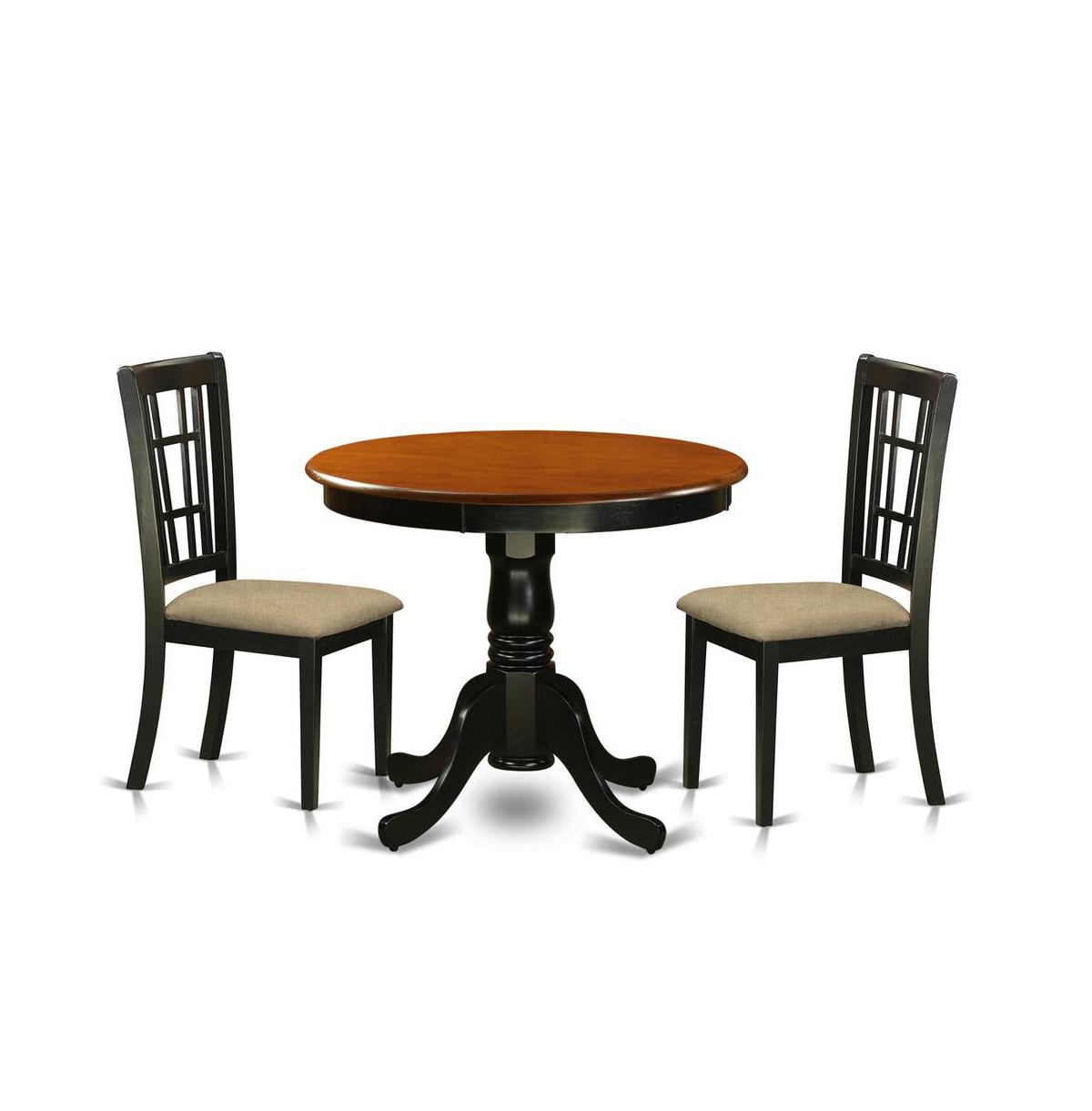 Click here for East West Furniture 3 Pc Dining Table with 2 Linen... prices