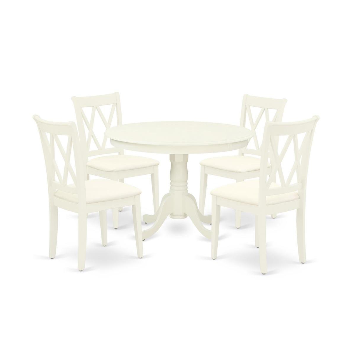 Click here for East West Furniture Dining Room Set Linen White -... prices