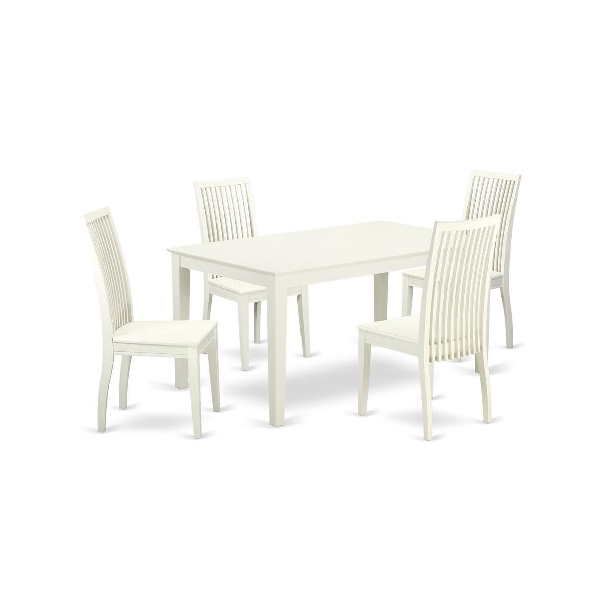 Click here for East West Furniture Dining Room Set Linen White -... prices