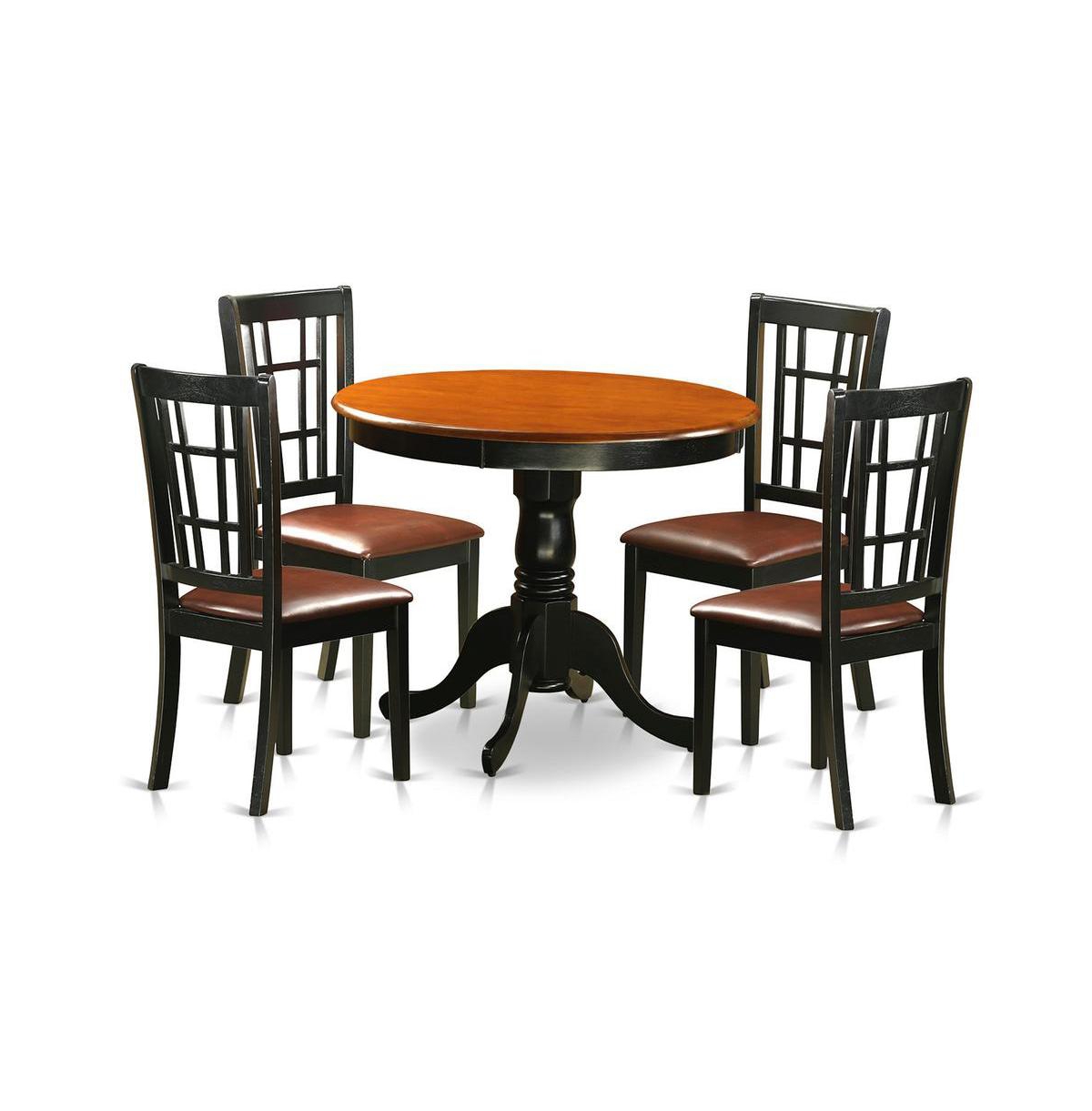 Click here for East West Furniture 5 Pc Dining Table with 4 Leath... prices