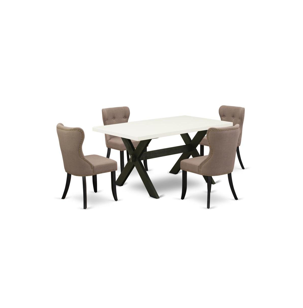 Click here for East West Furniture 5-Pc Dining Room Table Set-Cof... prices