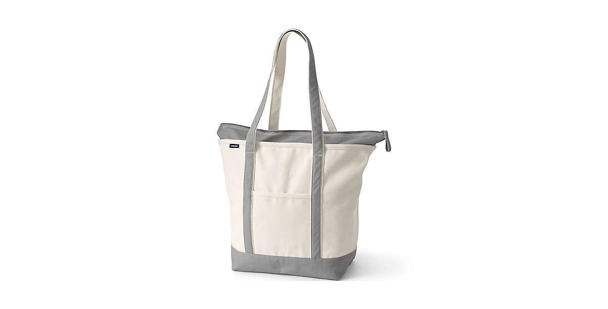 Click here for Lands End Large 5 Pocket Zip Top Long Handle Canva... prices