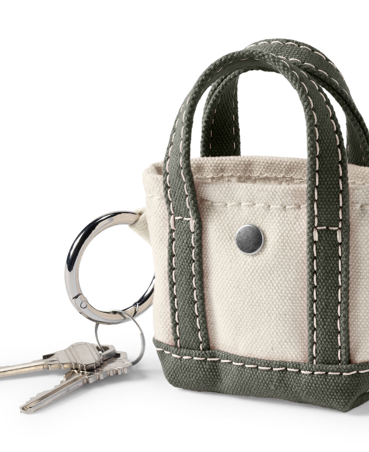 Click here for Lands End Micro Canvas Tote Charm - Natural/dark o... prices