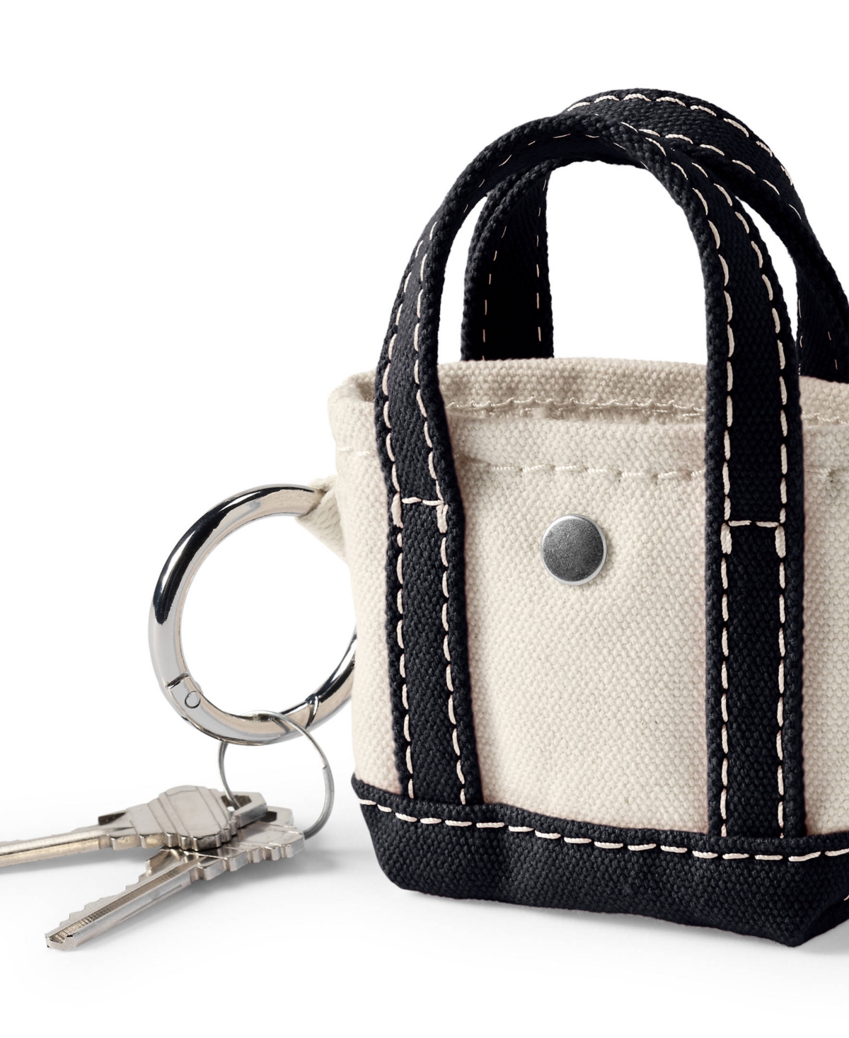 Click here for Lands End Mini Canvas Tote Charm - Natural/black prices