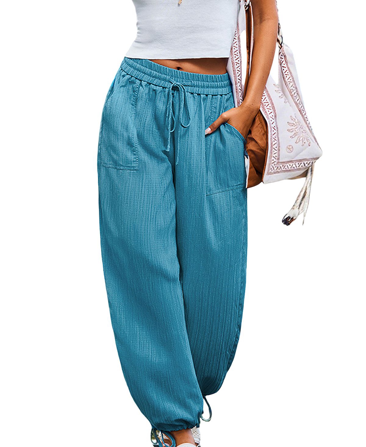 Click here for Cupshe Womens Calm Moves Blue Pants - Light/pastel... prices