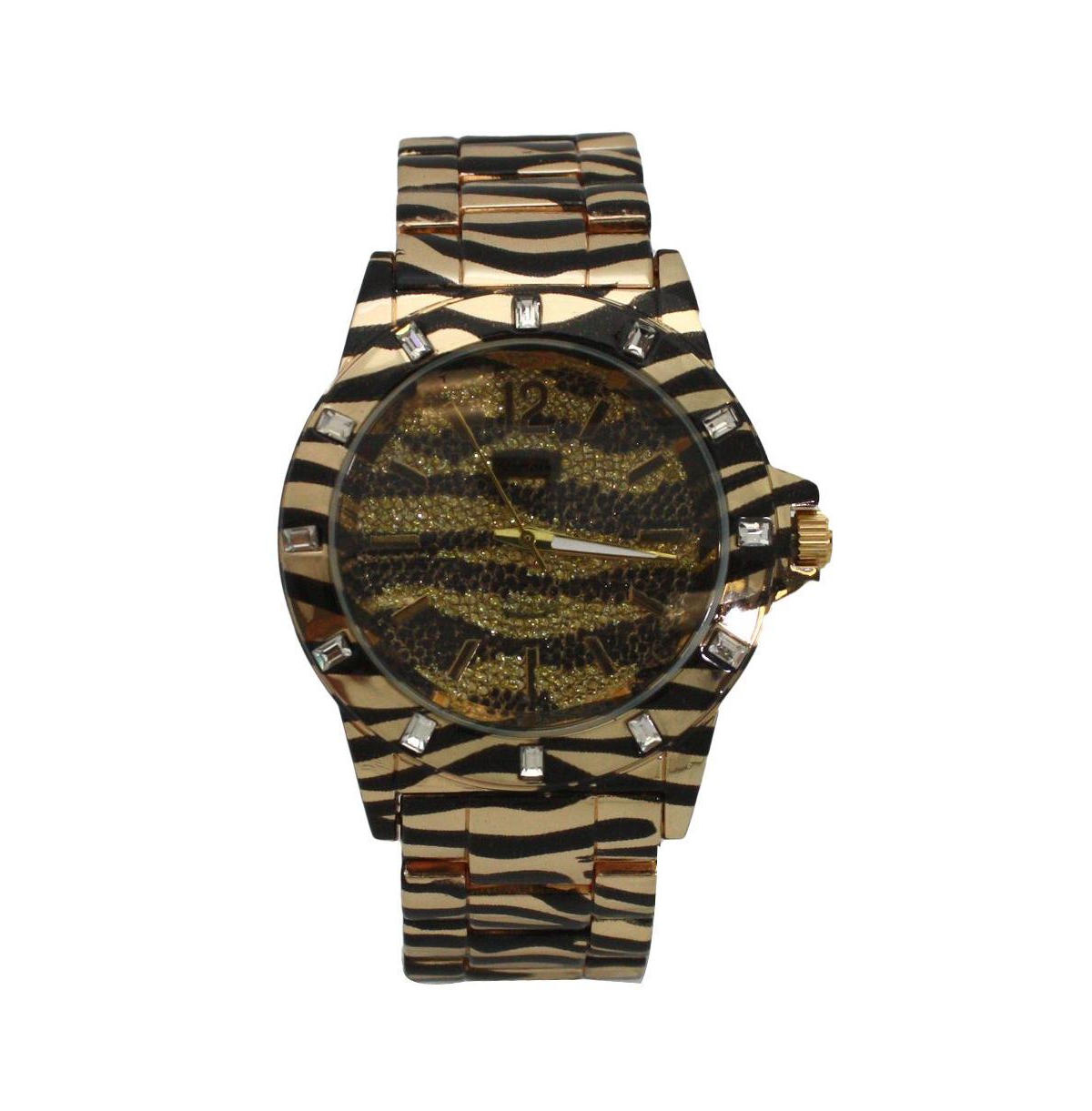 Click here for Gold Tiger Womens Animal Print Metal Watch - Gold... prices
