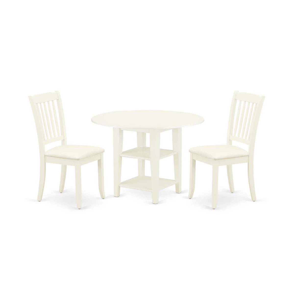 Click here for East West Furniture Dining Room Set Linen White -... prices