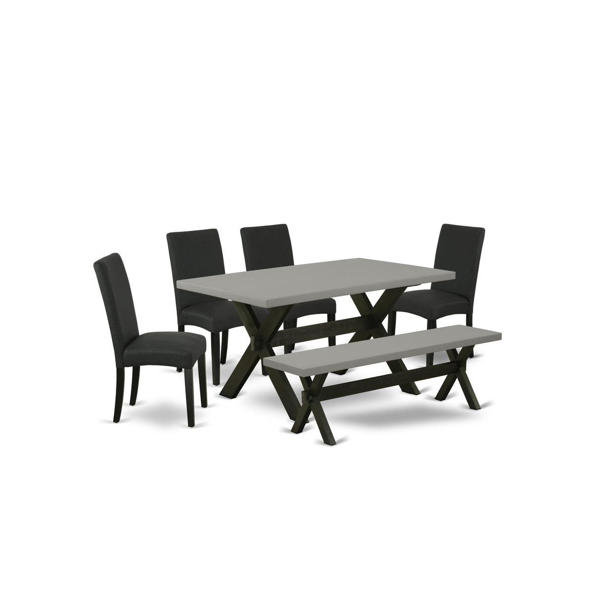 Click here for East West Furniture 6-Pc Modern Dining Set- 4 Mid... prices