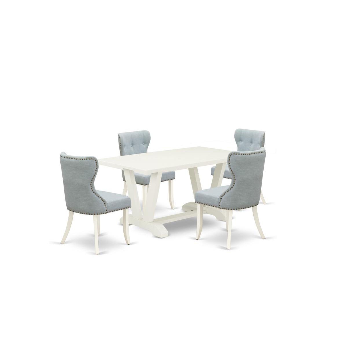 Click here for East West Furniture 5-Piece Dining Room Table Set-... prices