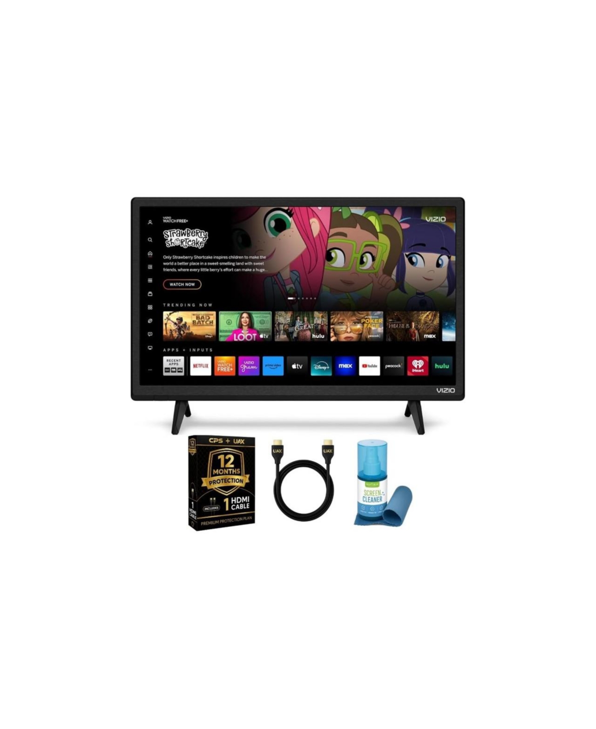 Vizio 24 Class D-Series 1080p Full Hd Smart Tv Bundle - Alexa Compatible  Bluetooth  Hdr  Hdmi Vrr  ThinFrame Design w/Uax Hdmi Cable  12 Months Cps