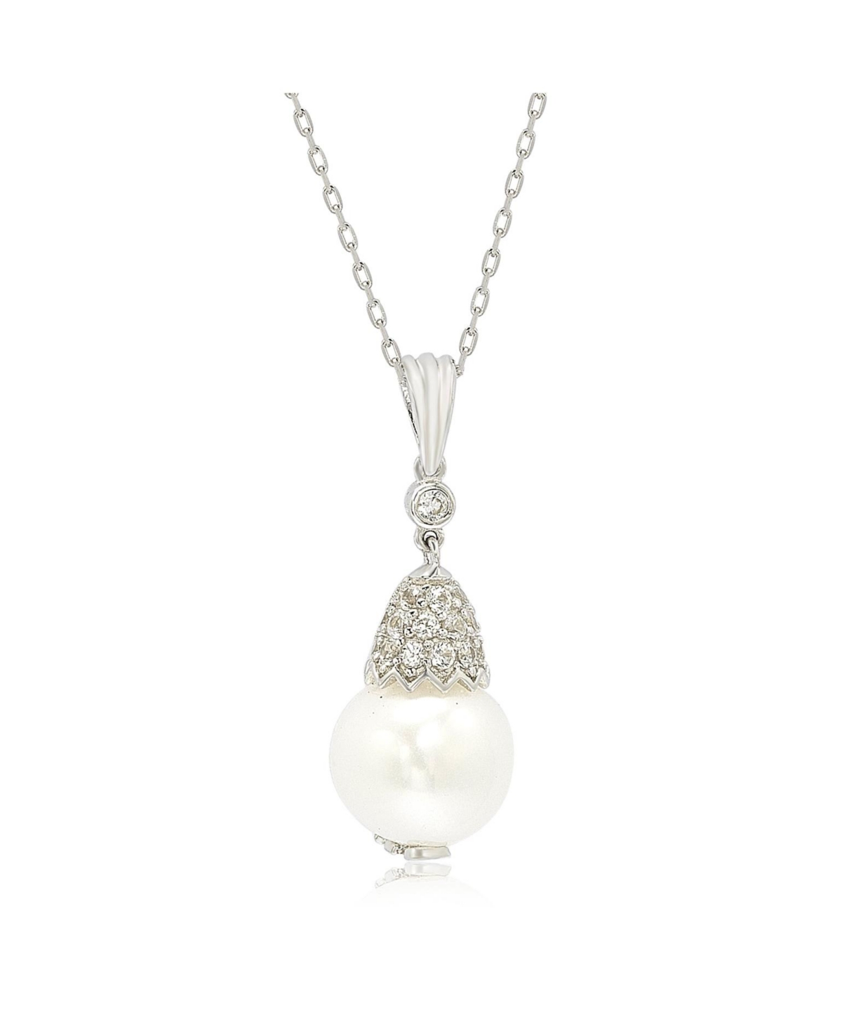 Click here for Suzy Levian Sterling Silver Pearl & White Sapphire... prices