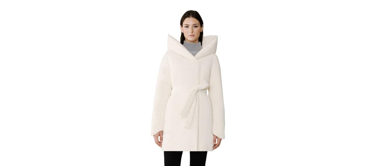 Click here for Soia & Kyo Womens Adelaide Wrap Down Coat - Powder prices