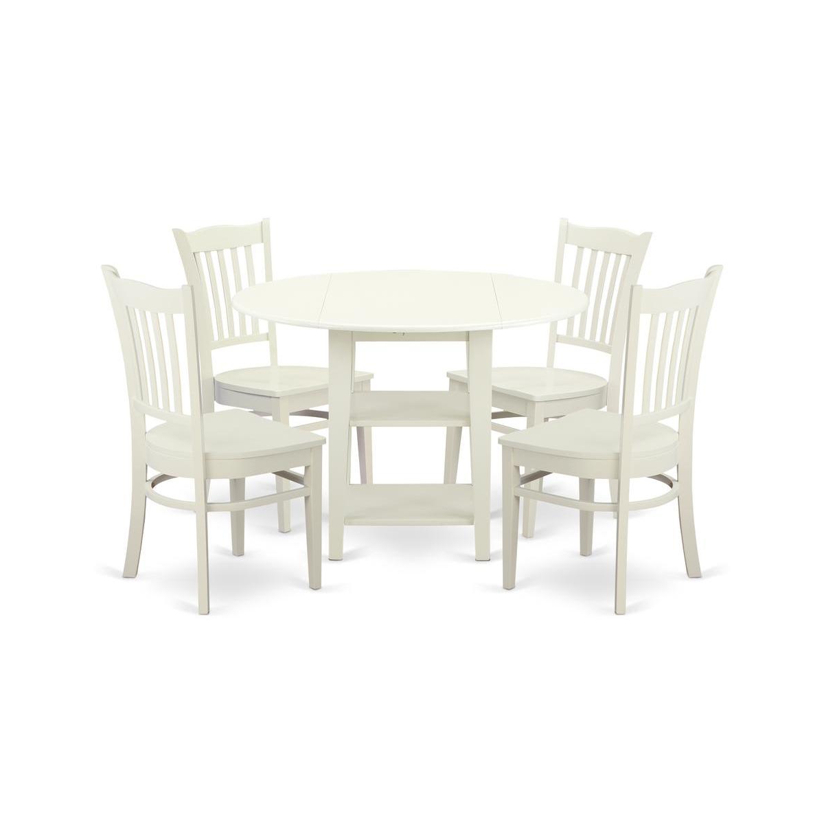 Click here for East West Furniture Dining Room Set Linen White -... prices