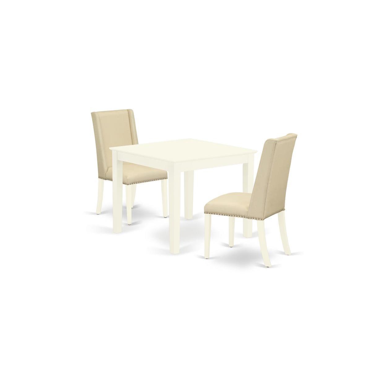 Click here for East West Furniture Dining Room Set Linen White -... prices