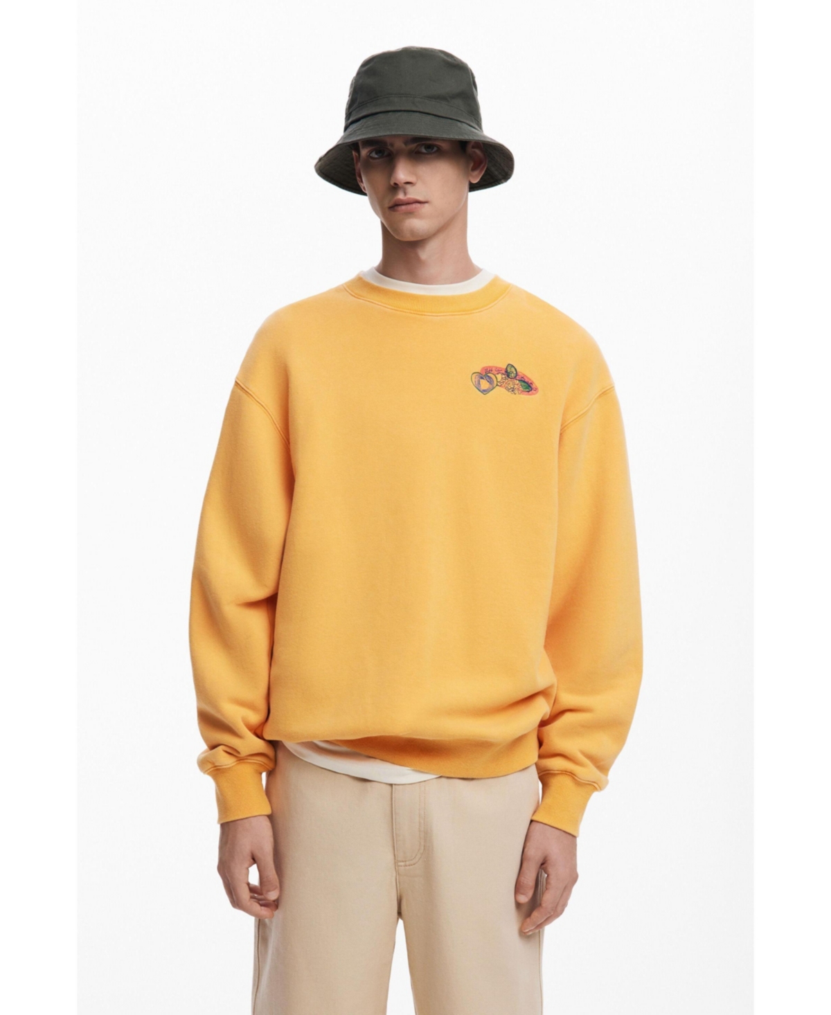 Click here for Desigual Mens Embroidered sweatshirt - Orange prices