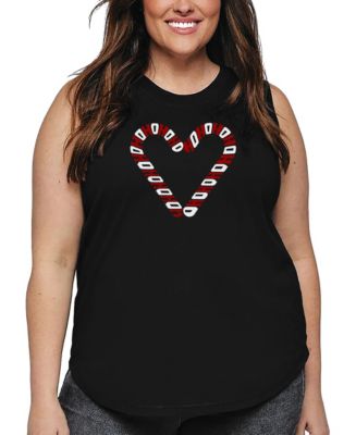 La Pop Art Plus Size Candy Canes Word Art Tank Top - Macy's